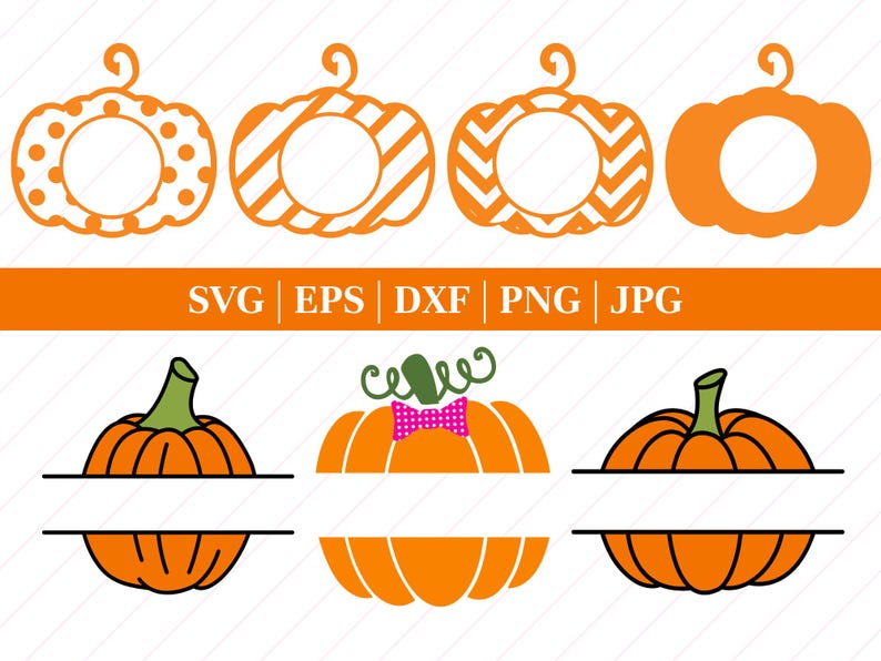 Pumpkin Split Monogram, Name Frame - Halloween, Fall, Autumn - Instant ...