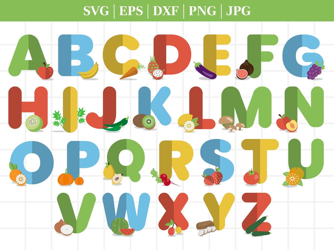 Fruit Alphabet Svg,numbers,letters,bundle,summer,birthday,png,lemon ...