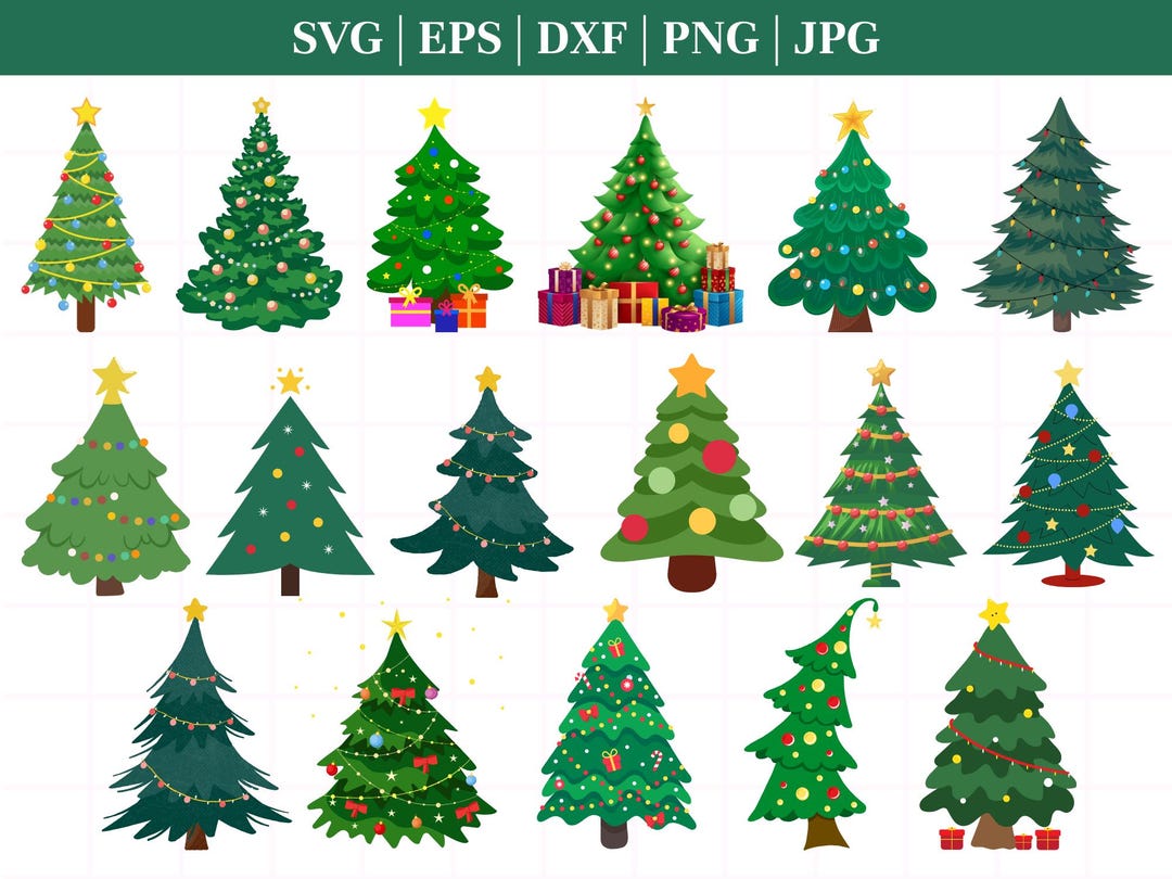 Christmas Tree SVG DXF PNG Bundle, Pine Tree Svg, Christmas Svg, Pine ...