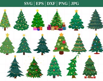 Christmas Tree SVG DXF PNG Bundle, Pine Tree Svg, Christmas Svg, Pine ...