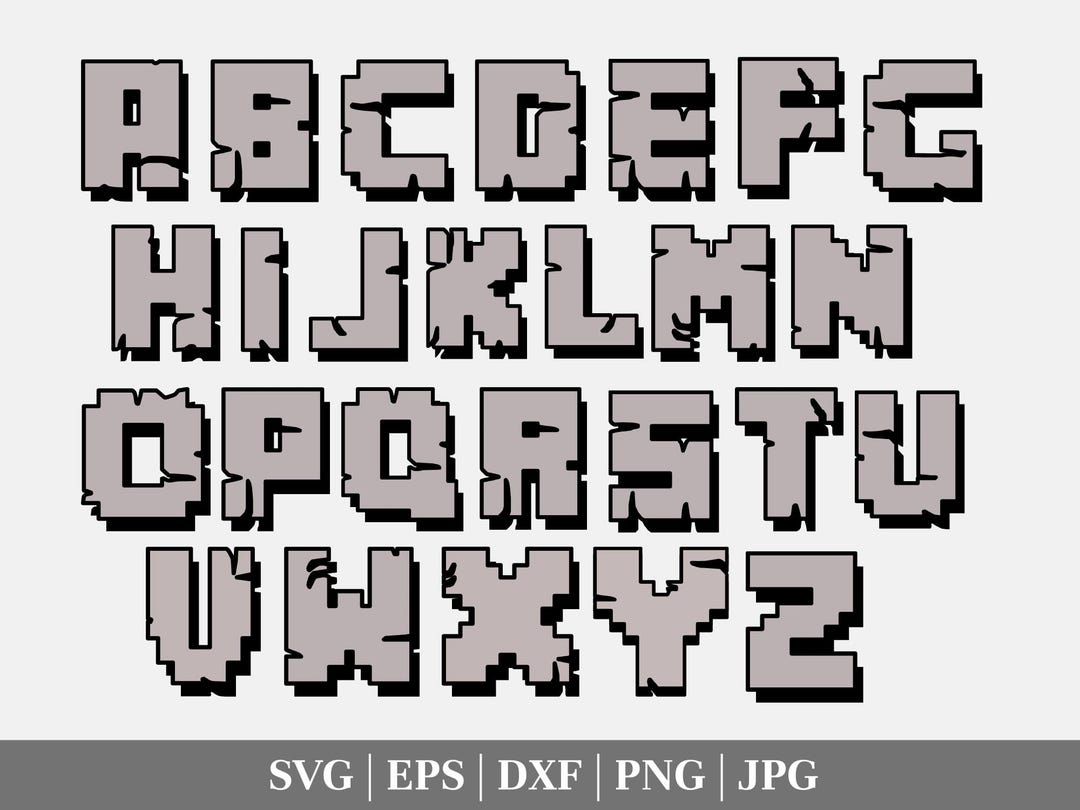 Minecraft Fonts Svg Bundle Minecraft Alphabet Printable Minecraft Gamer ...