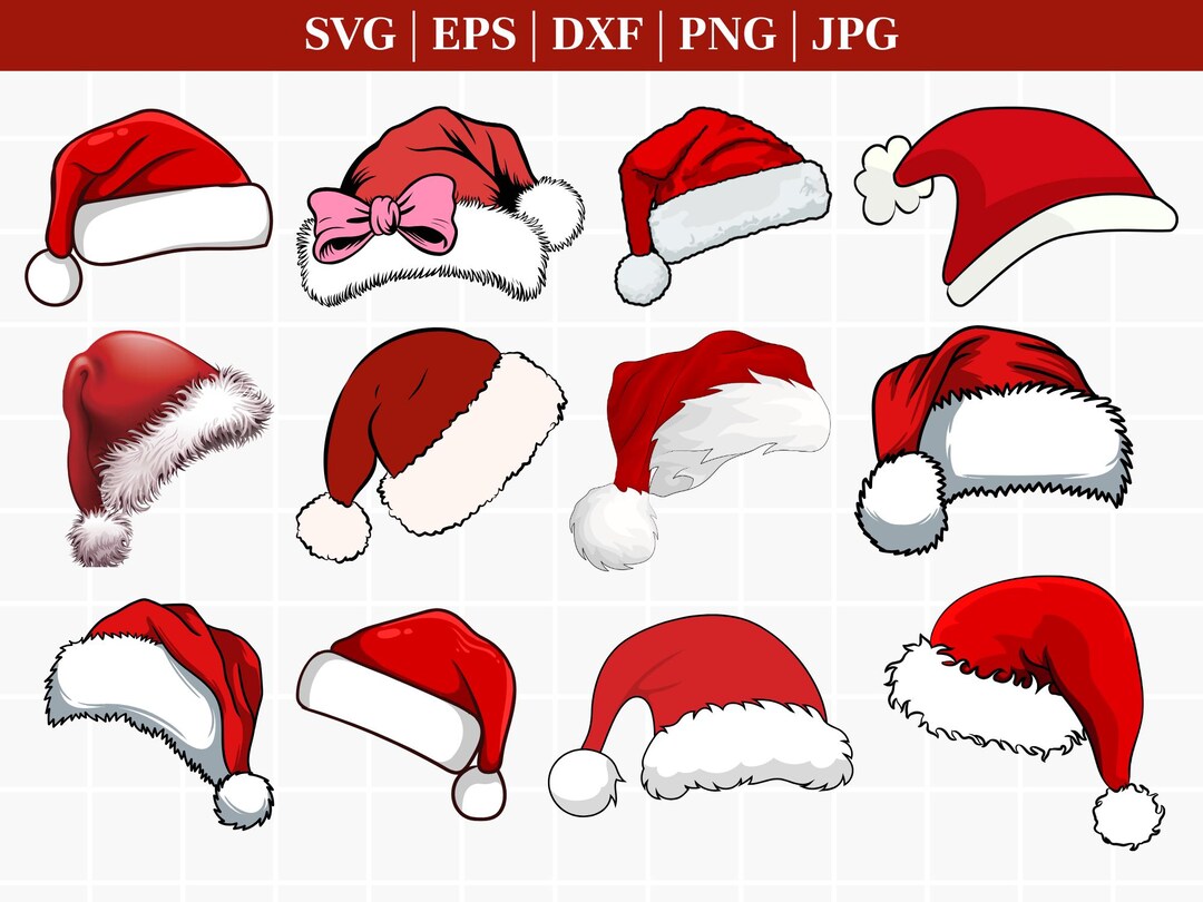Santa Hat - Instant Digital Download - Svg, Png, Dxf, and Eps Files ...