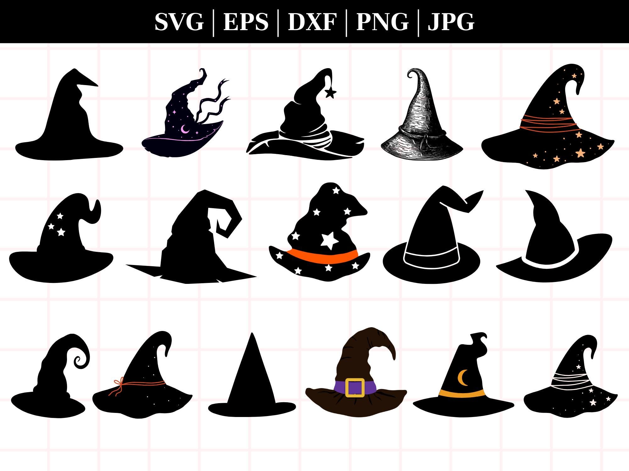 Witches Hat SVG Bundle, Hat SVG, Witchcraft Svg, Halloween Svg, Witch ...