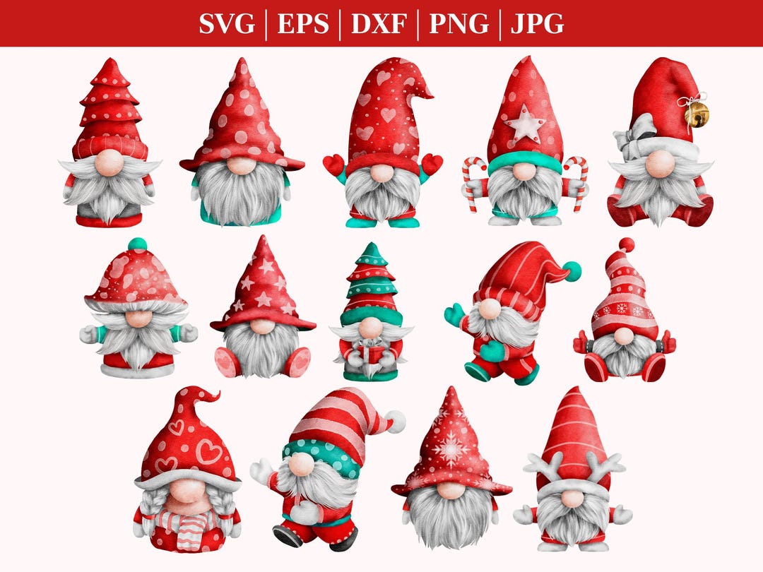 Christmas Gnome Bundle Svg,png,pdf Christmas Doodle, Gnomes Merry ...