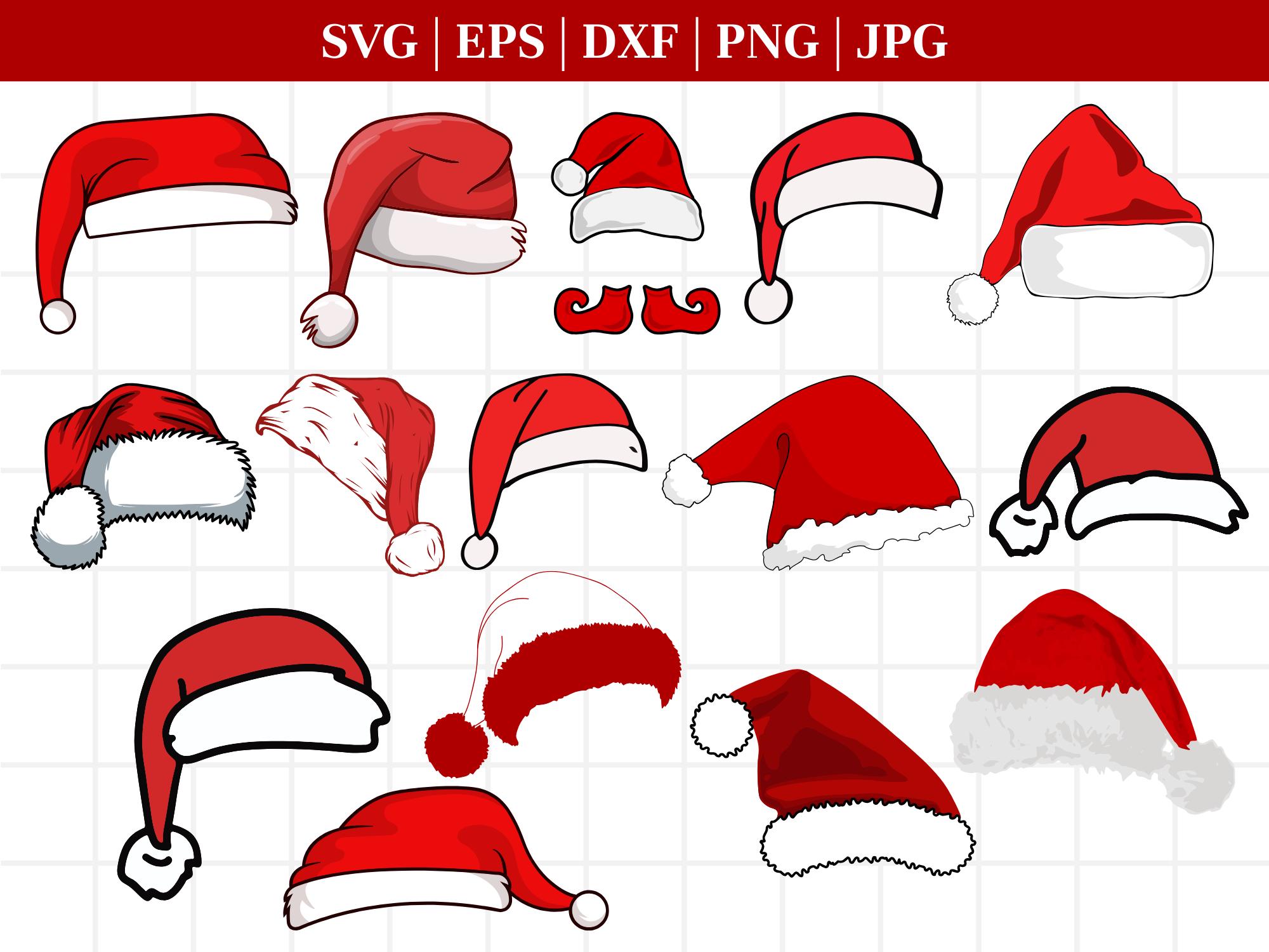 Santa Hat - Instant Digital Download - Svg, Png, Dxf, and Eps Files ...
