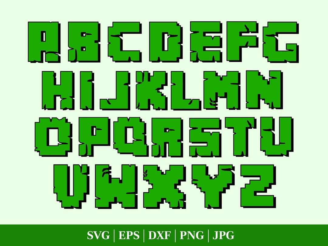 Minecraft Fonts Svg Bundle Minecraft Alphabet Printable Minecraft Gamer ...