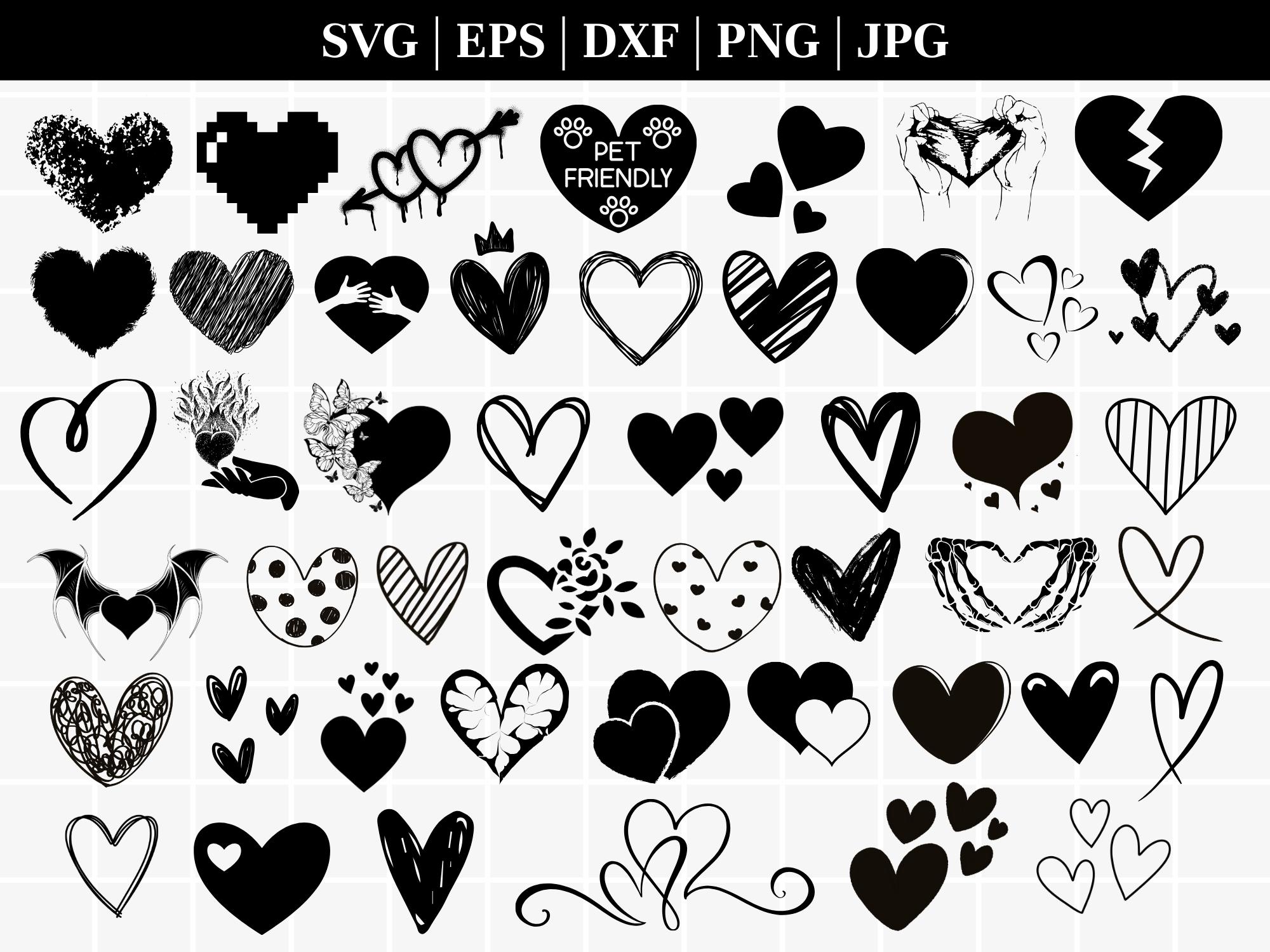 Heart Svg Bundle - Hearts Svg, Love Svg, Valentine Days Svg, Cute Heart ...