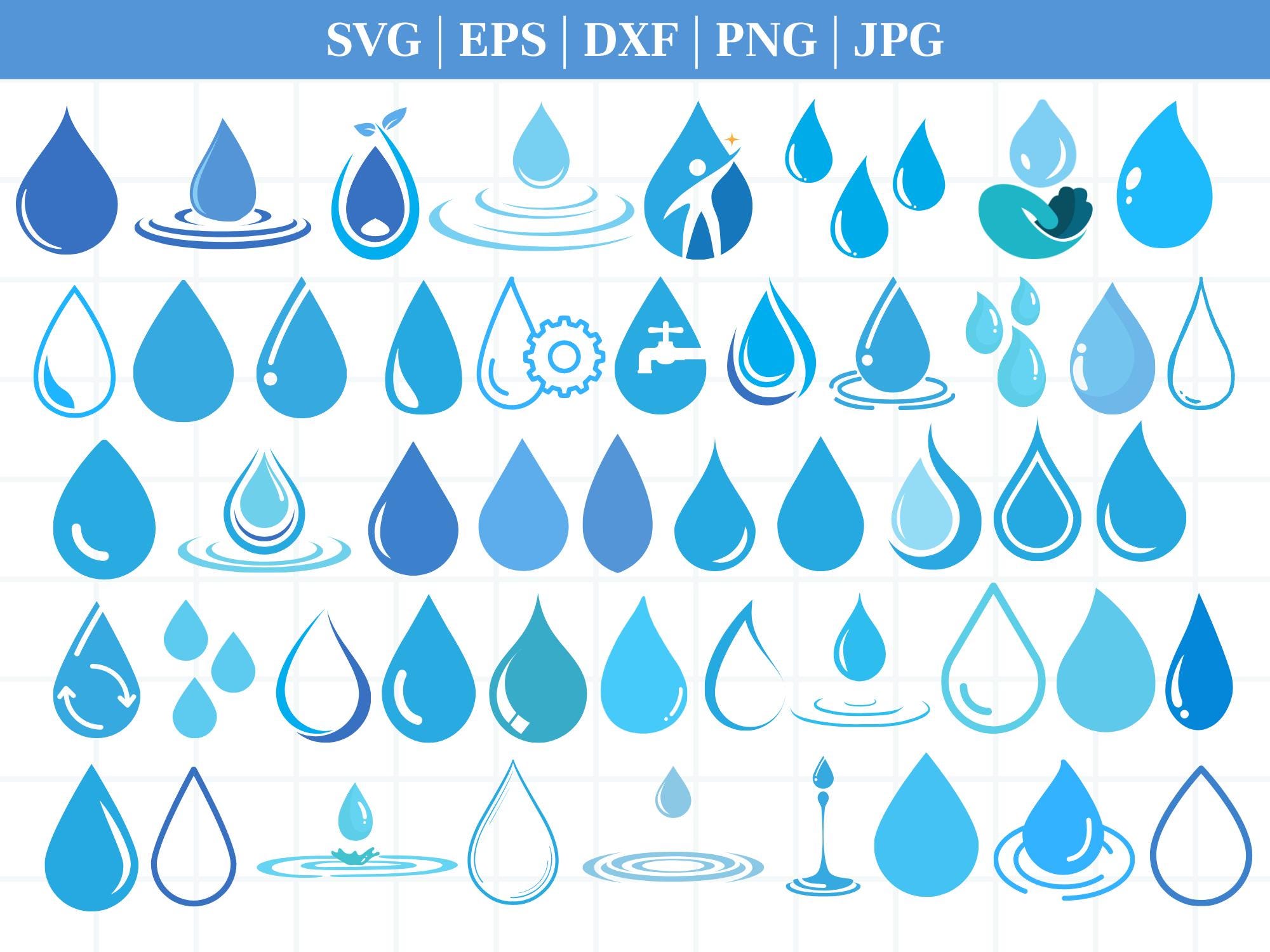 Water Drops Svg, Splash Svg, Water Svg, Rain Drops Svg, Raining Svg ...