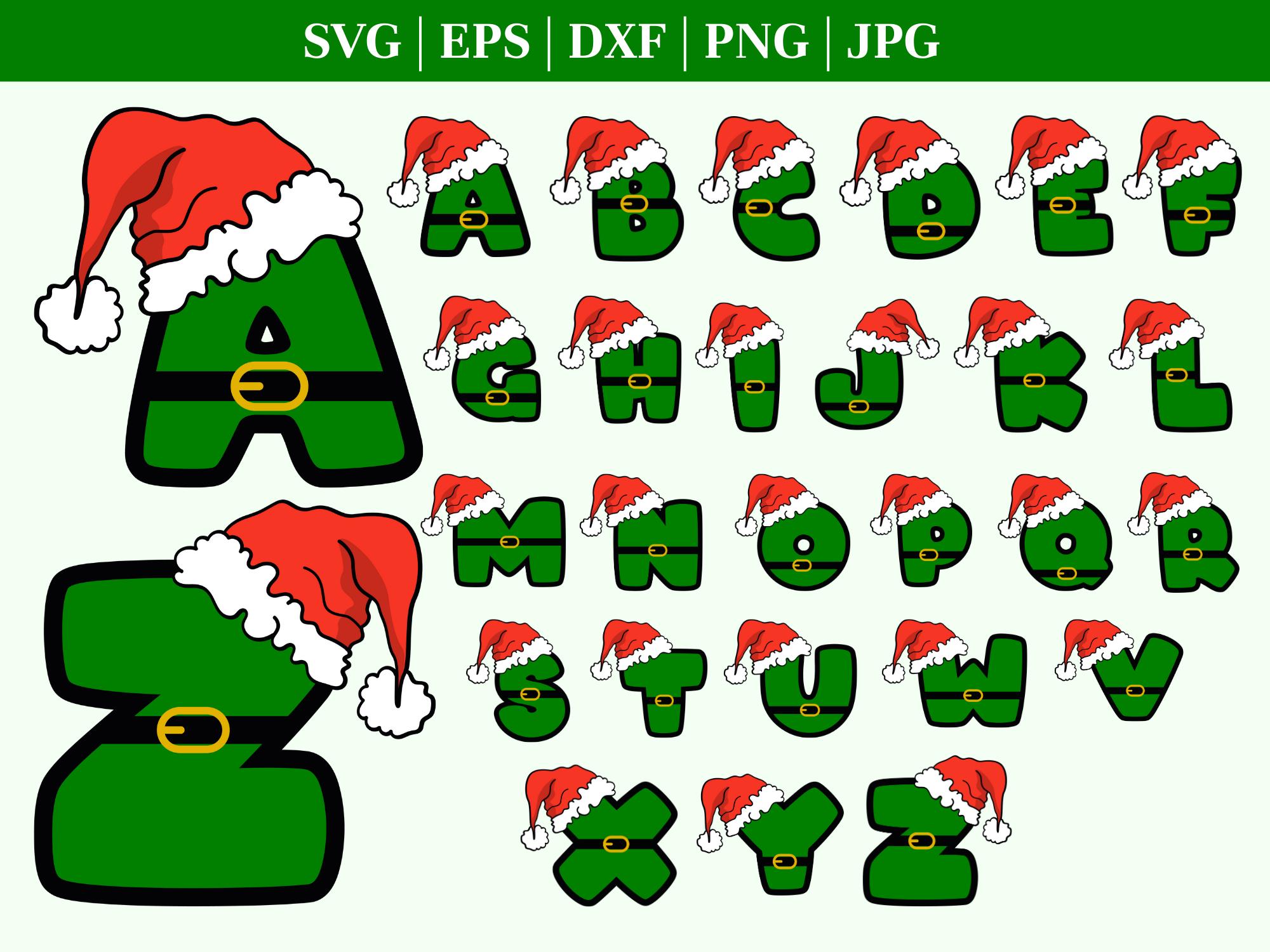 Christmas Alphabet SVG Bundle, A-Z Letters Svg for Cricut, Silhouette ...