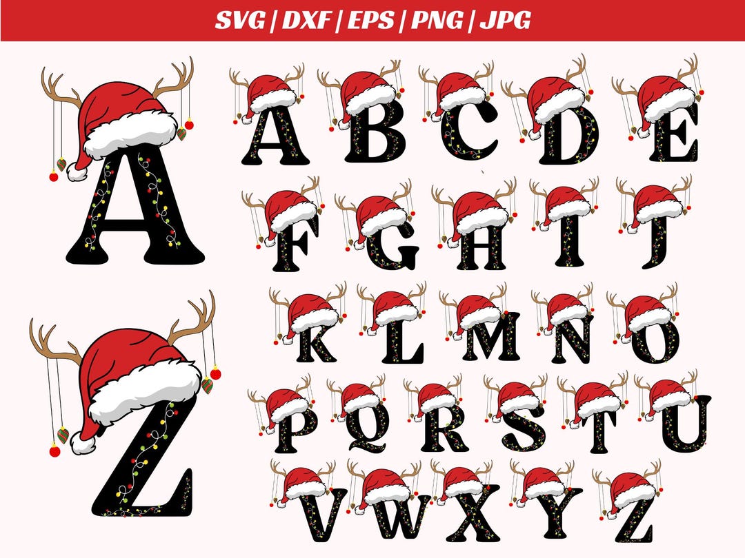 Christmas Alphabet SVG Bundle, A-Z Letters Svg for Cricut, Silhouette ...
