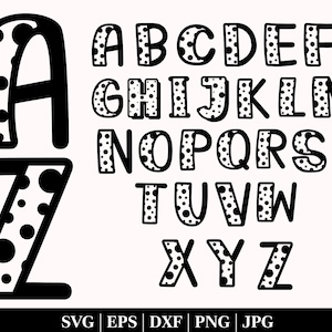 Polka Dot Alphabet Svg, Polka Dot Font, Polka Dot Uppercase Letters, Polka Letter Monogram. Cut ...