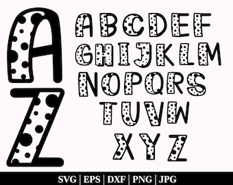 Red Polka Dot Alphabet Svg, Polka Dot Uppercase Letters, Polka Letter ...