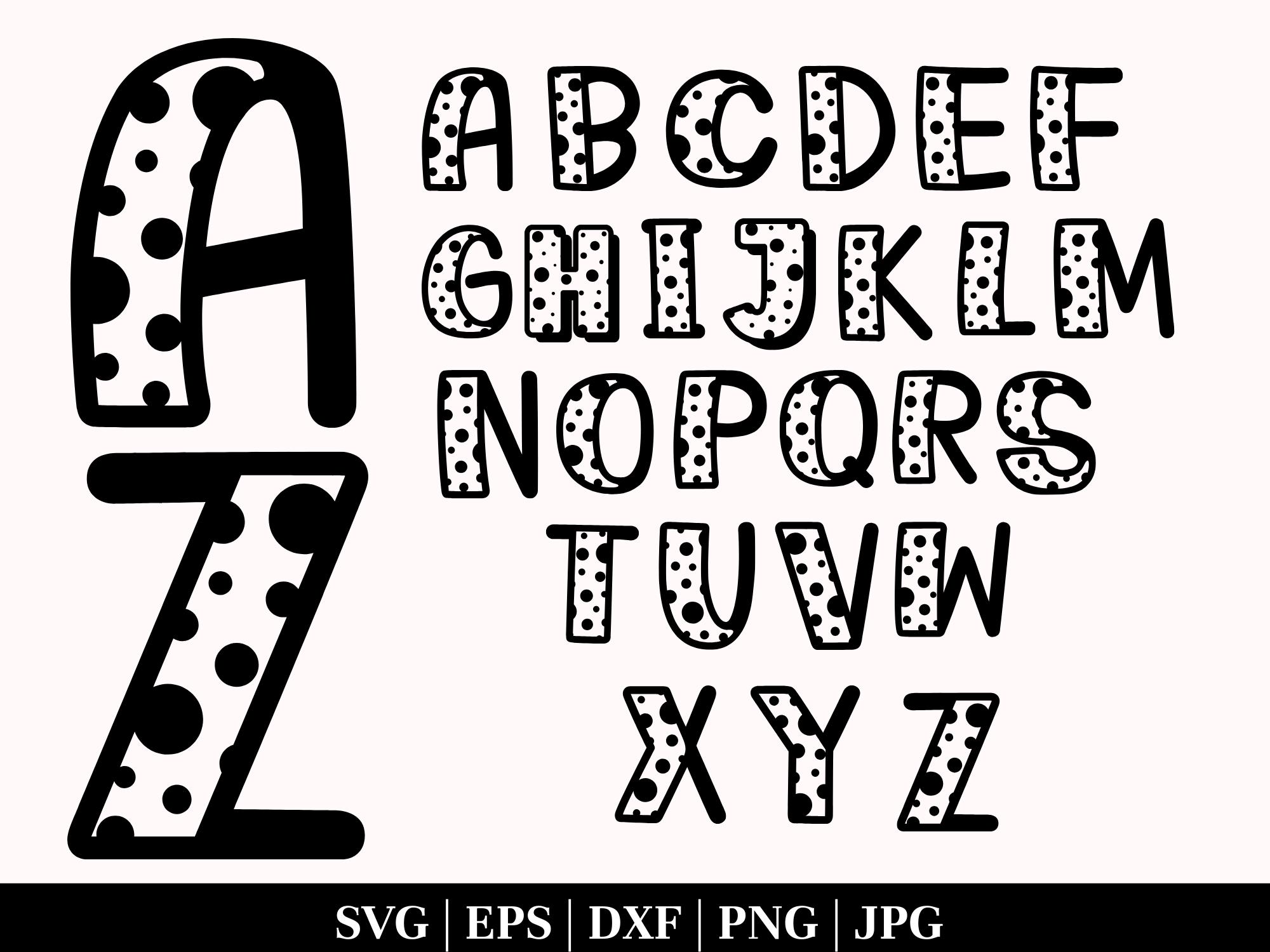 Polka Dot Alphabet Svg, Polka Dot Font, Polka Dot Uppercase Letters, Polka Letter Monogram. Cut ...
