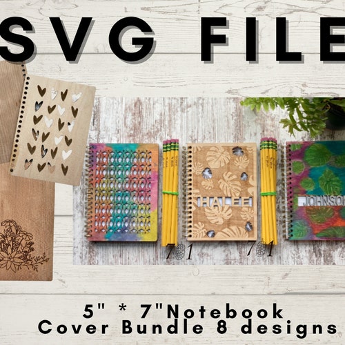 5 Inch by 7 Inch Wooden Notebook Cover File Design Bundle by - Etsy