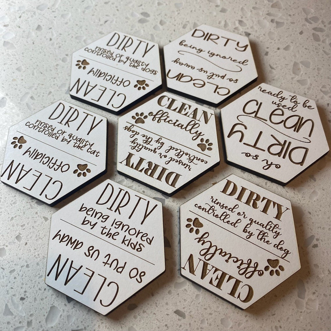 Dishwasher Humor Clean/dirty Magnets Pet/kids/other Phrase - Etsy