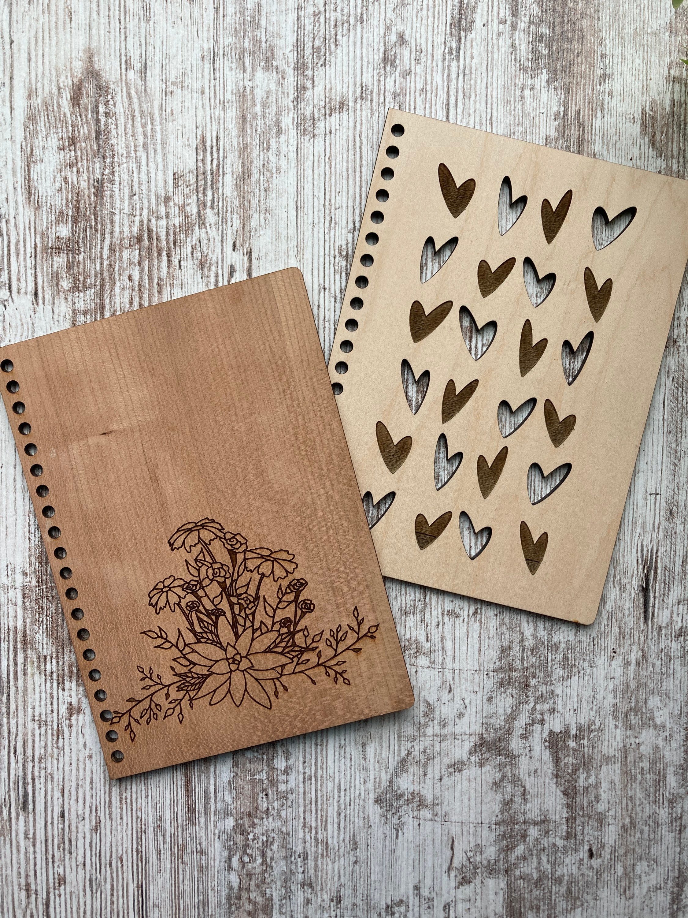 5 Inch by 7 Inch Wooden Notebook Cover File Design Bundle by - Etsy