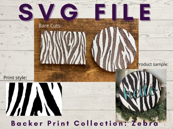 Zebra Animal Print Backer SVG Laser File by 701mulberrydesigns - Etsy UK
