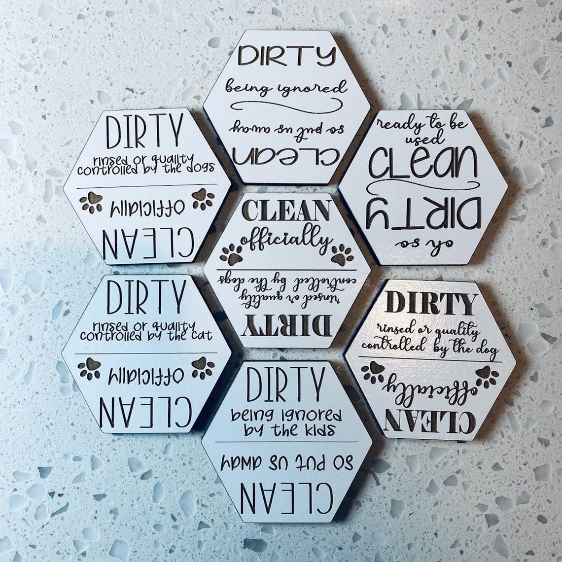 Dishwasher Humor Clean/dirty Magnets Pet/kids/other Phrase - Etsy