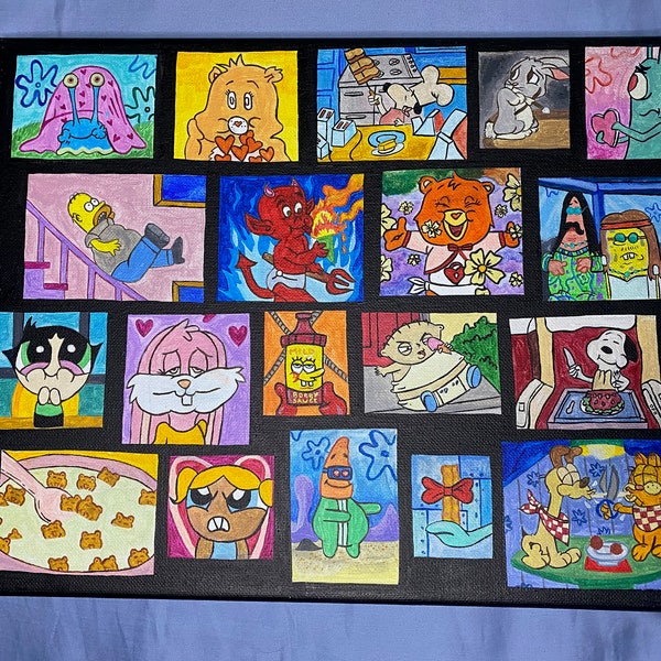 Acrylic Painting Cartoon - Etsy