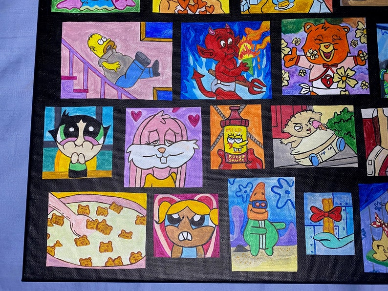 Cartoons Pt. 1 Acrylic Painting - Etsy