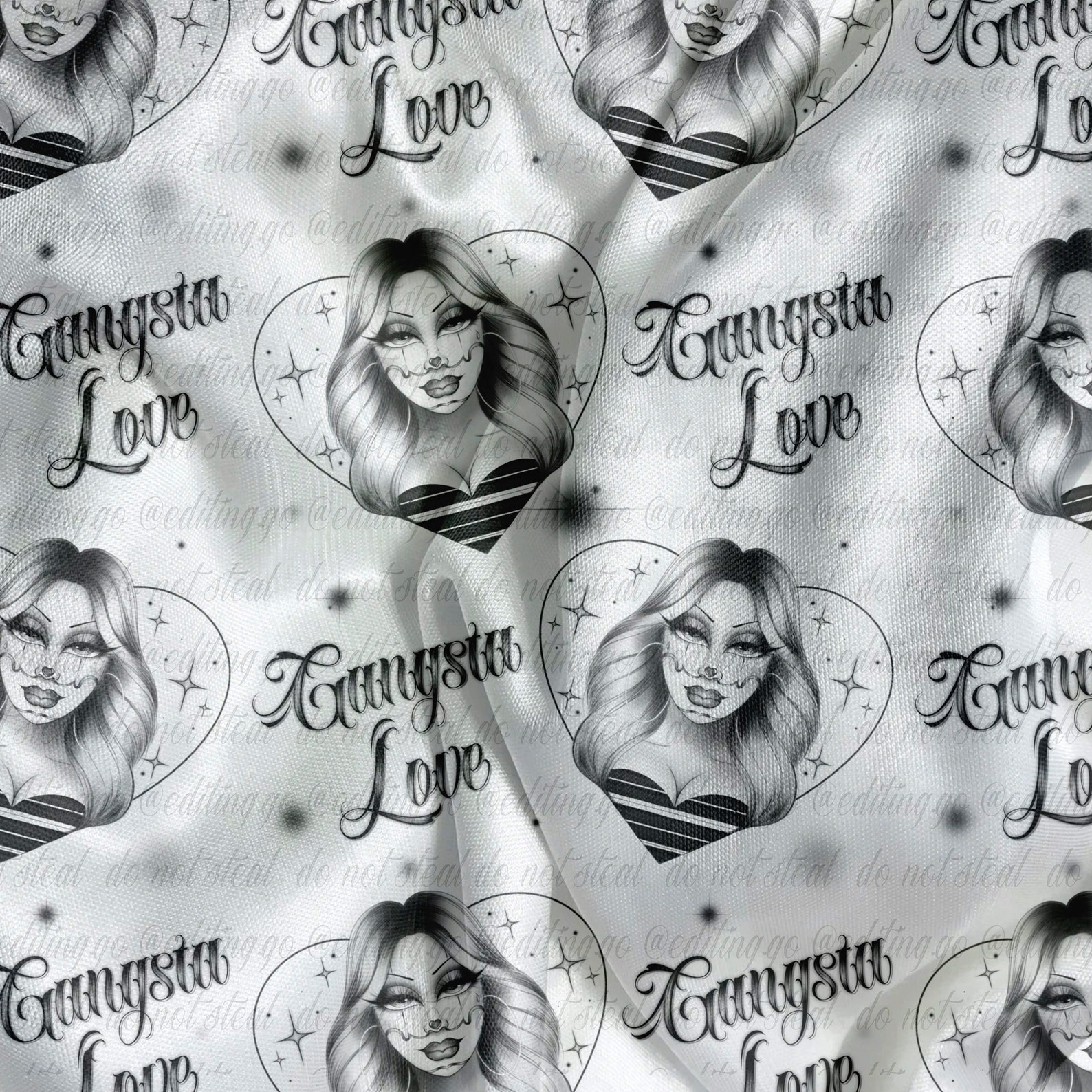 Gangsta Love Seamless Pattern Chicana Style Design Digital Download Y2K ...