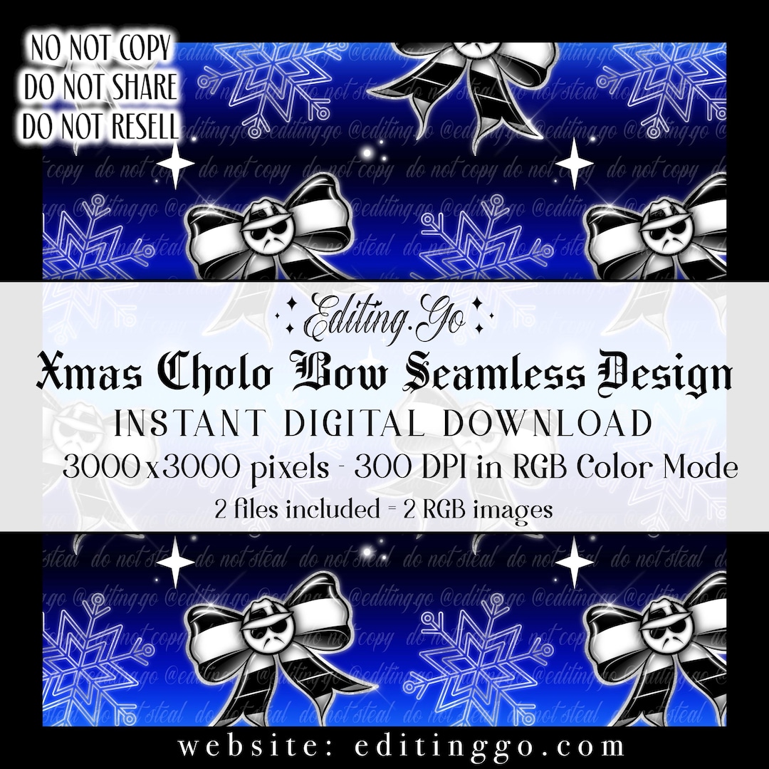 Cholo Christmas Bow Chicano Style, Chola Seamless Pattern Design ...