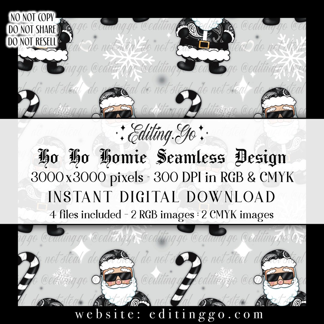 Ho Ho Homie Christmas Seamless Pattern Design Digital Download Y2K ...
