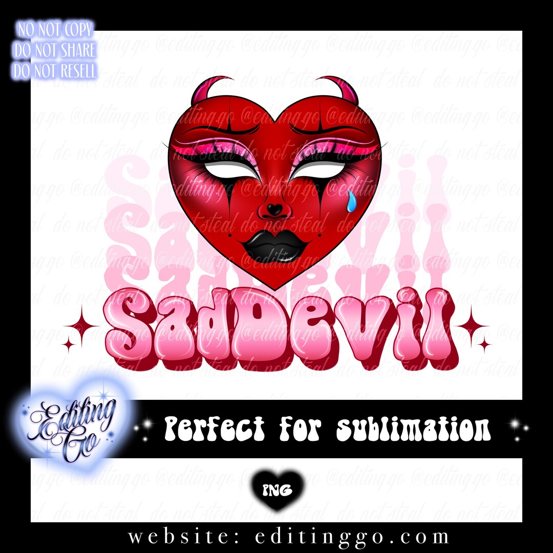 Sad Devil Payasa Chicano Style Valentine Sublimation Design Y2K Design ...