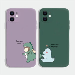 Cute Cartoon Dinosaur Couple Silicone Phone Case,personalized Phone ...