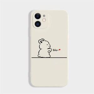 Kawaii Rabbit Personalization Silicone Couple Phone Case,iphone 16 Case ...