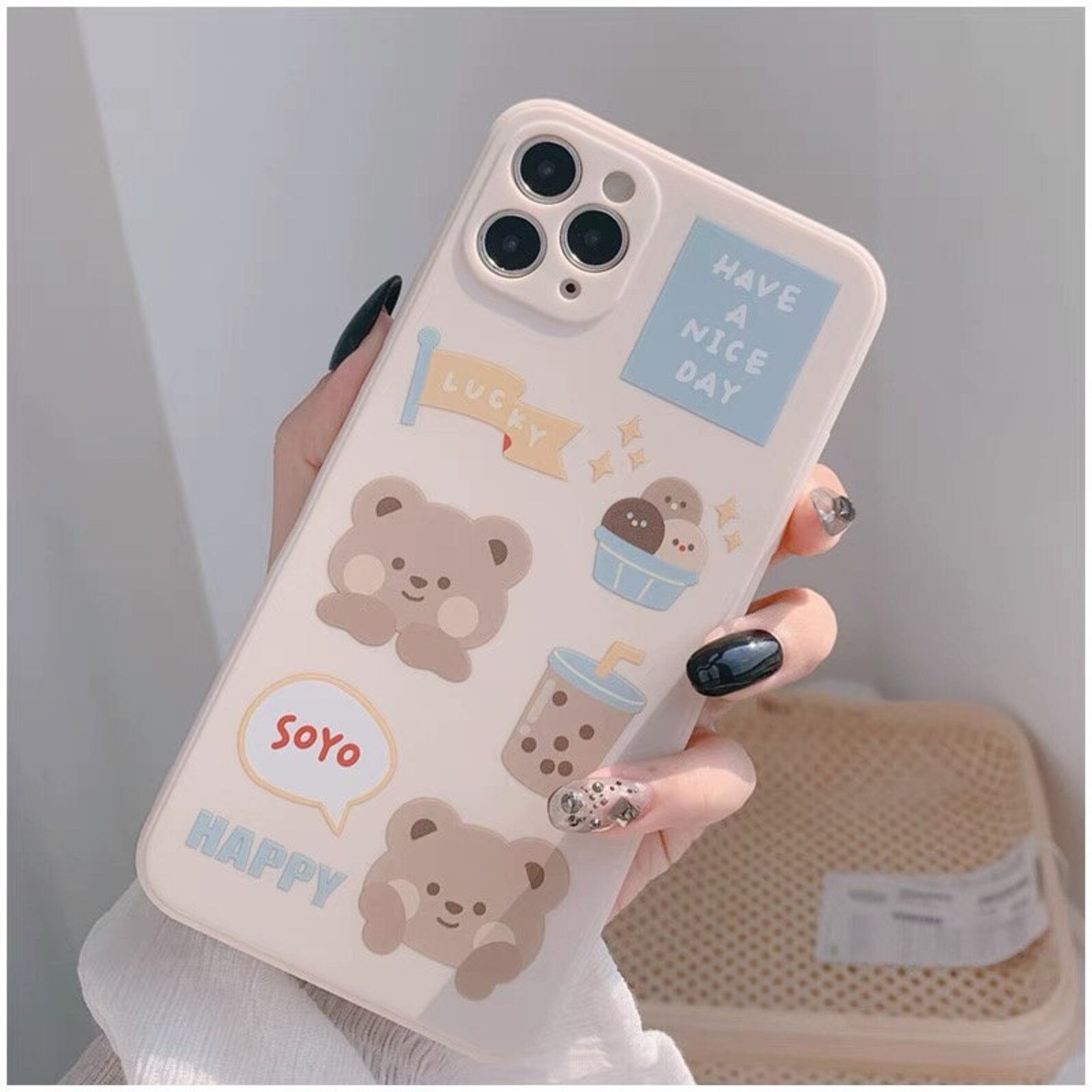 Cute Boba Bear Milk Tea Cartoon Phone Case iPhone 7 8 Plus | Etsy