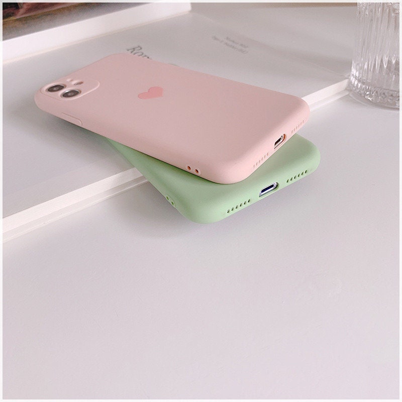 Cute Tiny Heart Pink Blue Red Green Korean Phone Caseiphone | Etsy