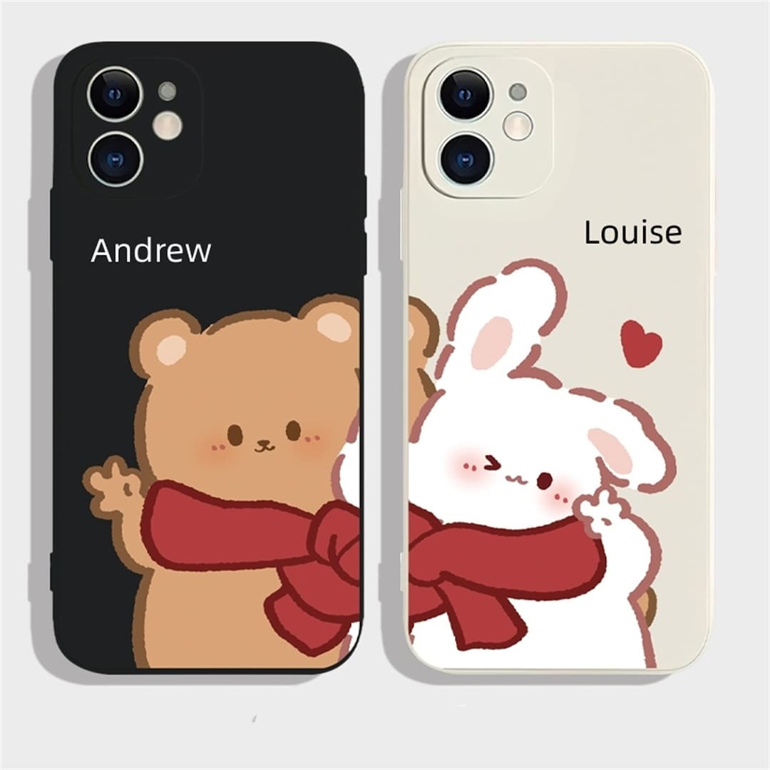 Kawaii Bear&rabbit Couple Phone Case,iphone 14 Case,iphone 13 Case ...