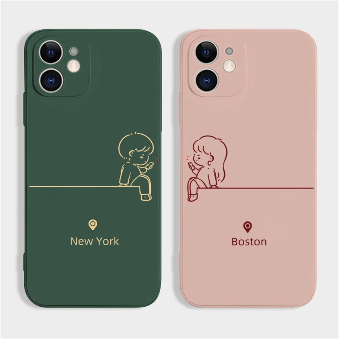 Long-distance Lovers Personalization Silicone Couple Phone Case,iphone ...