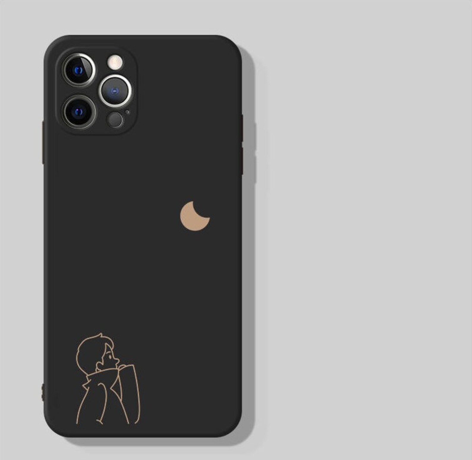 Cute Looking Moon Silicone Couple Phone Caseiphone 13 - Etsy