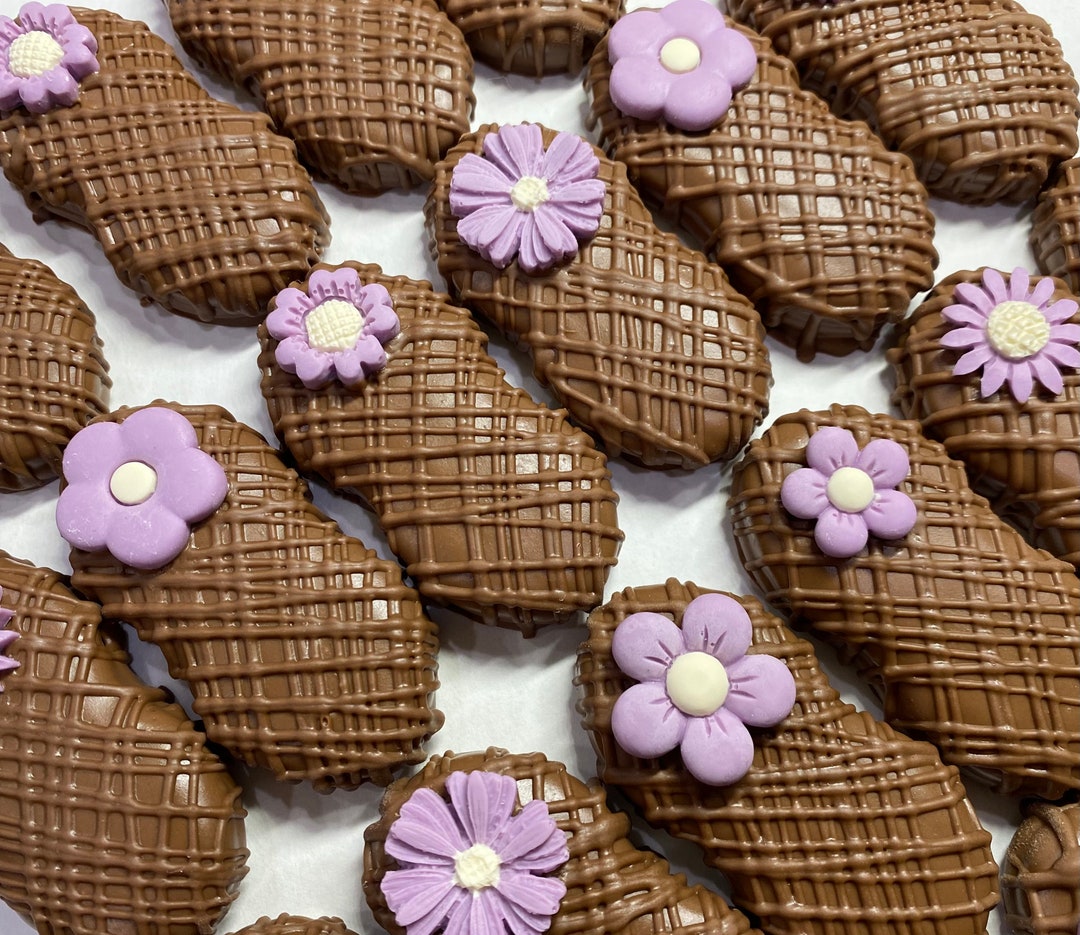 12 Assorted Floral Themed Nutter Butters Dipped in Premium Chocolate ...