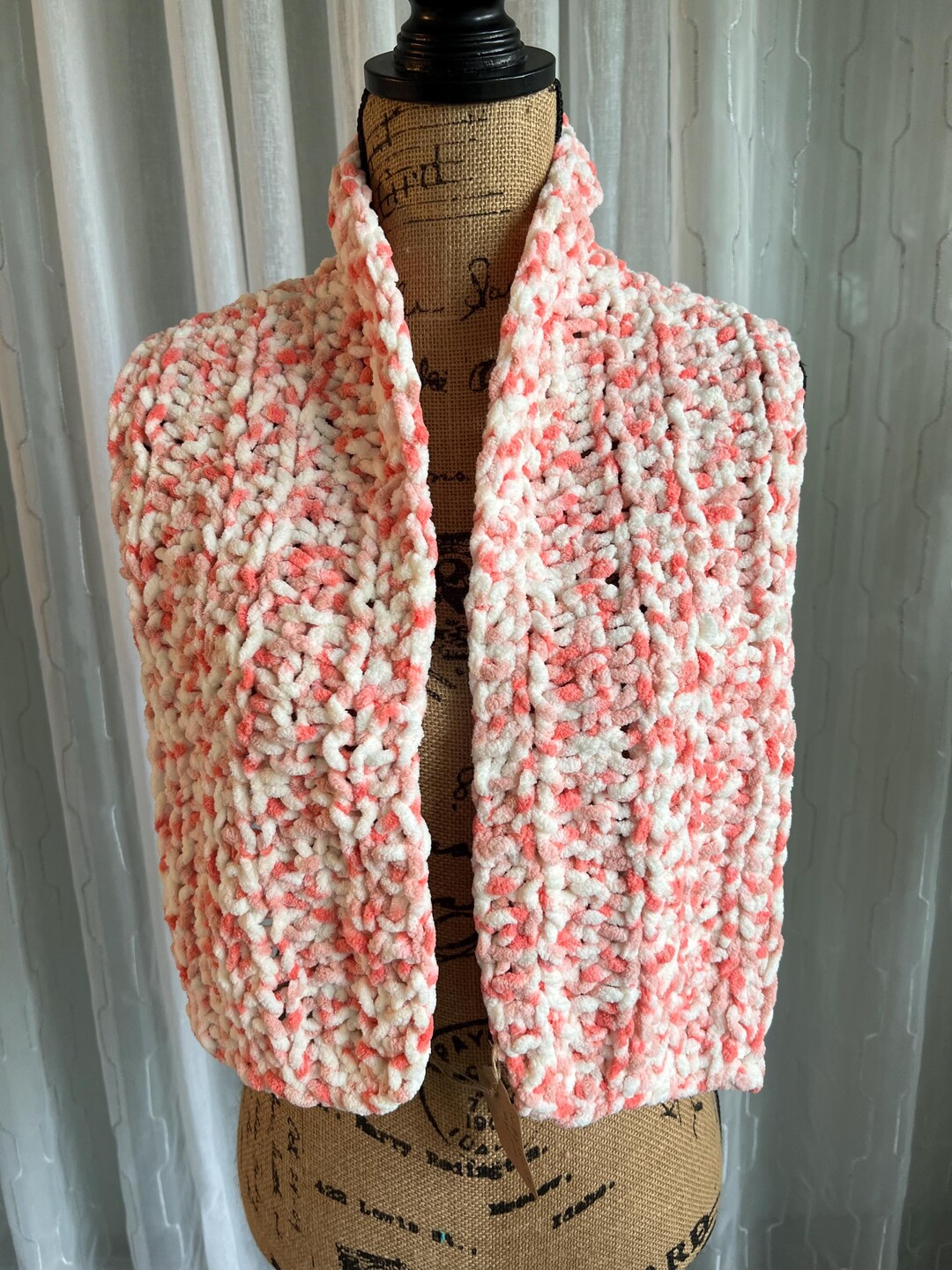 Hand Knit Scarf Strawberry Sprinkles 100% Polyester Machine Washable ...