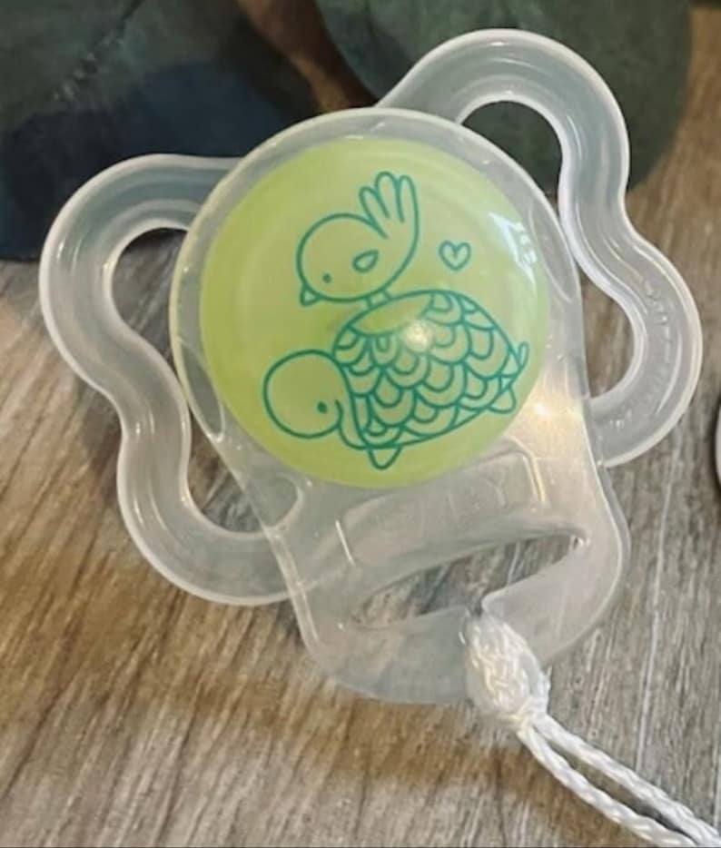 Personalized Silicone Pacifier Clip Rabbit PANPAN Light Blue Light Gray ...