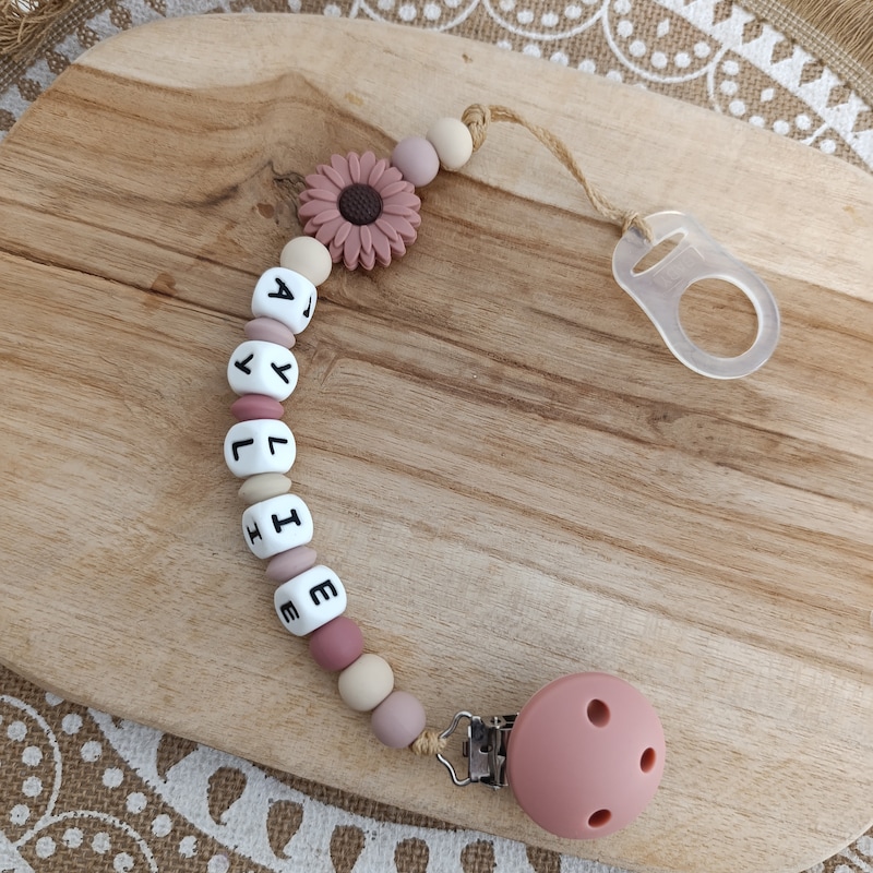 Flower Pacifier Clip - Etsy