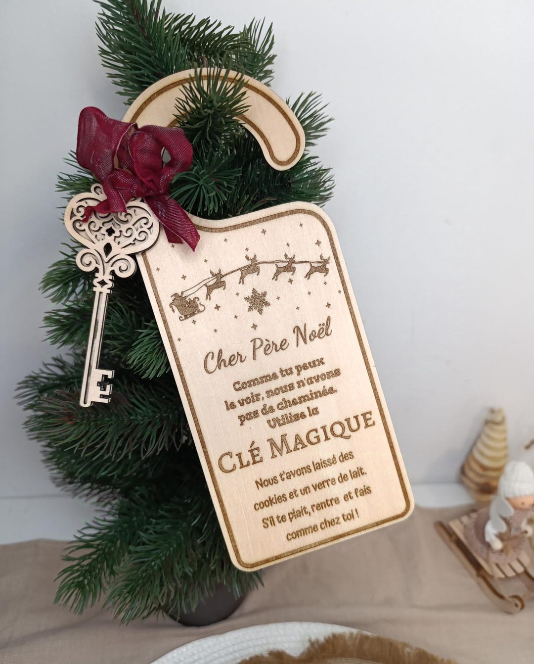 Personalized Wooden Santa's Magic Keys - Christmas Tree Decoration ...