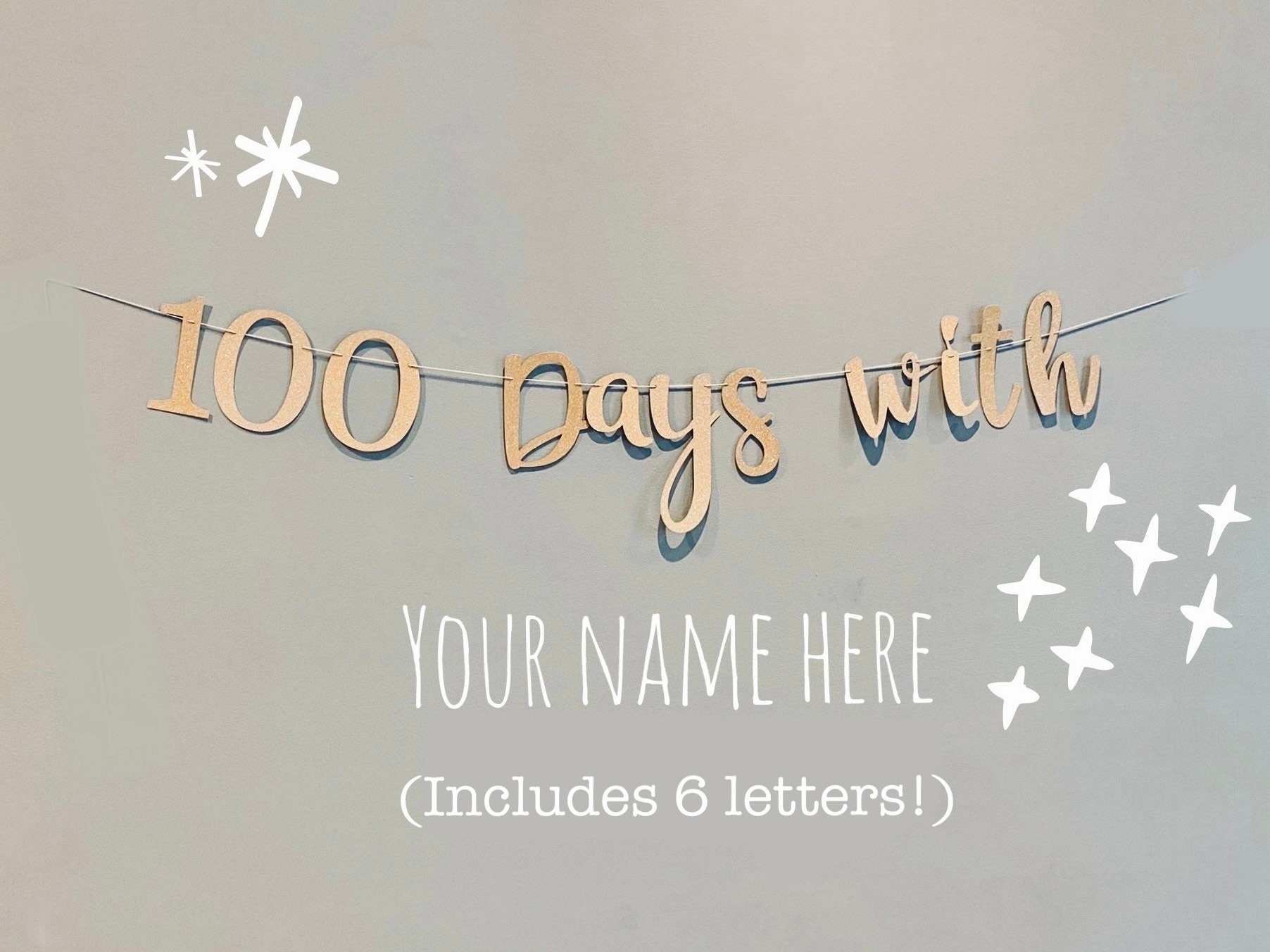 Custom Happy 100 Days Banner | Baby Milestone Celebration Banner ...