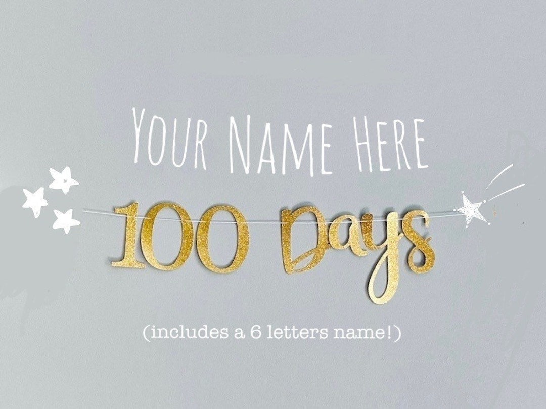 Custom Happy 100 Days Banner | Baby Milestone Celebration Banner ...