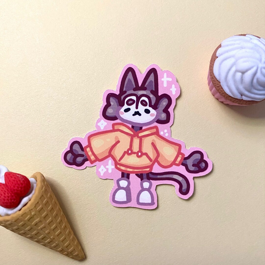 Chibi Cat Die-cut Sticker Flake I Water Resistant I Matte I Hoodie I ...