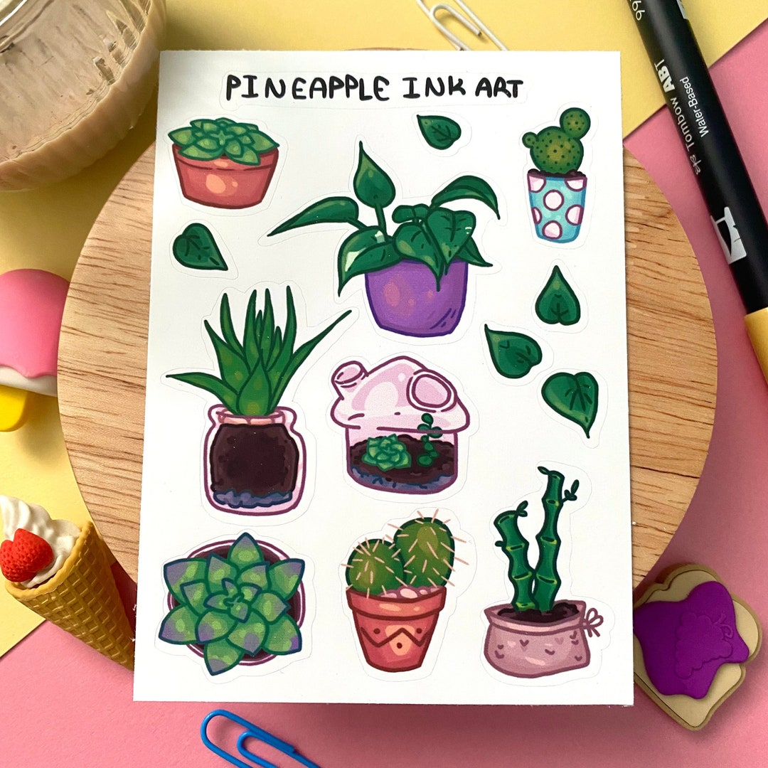 Plants Sticker Sheet I Matte I Water Resistant I Small I Bullet Journal ...