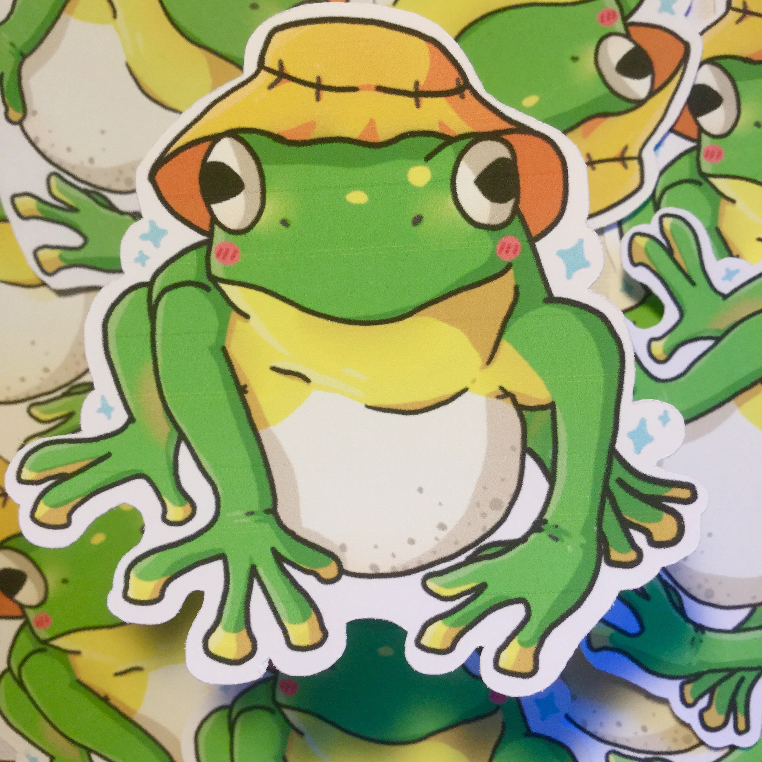 Rainy Frogs Matte Sticker Set of 3 water-resistant | Etsy