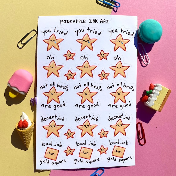 Passive-aggressive Gold Star Sticker Sheet I Matte I - Etsy