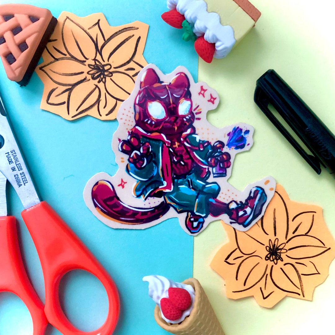 Meows Morales Glossy Sticker I Waterproof I Spiderman I Cat I - Etsy