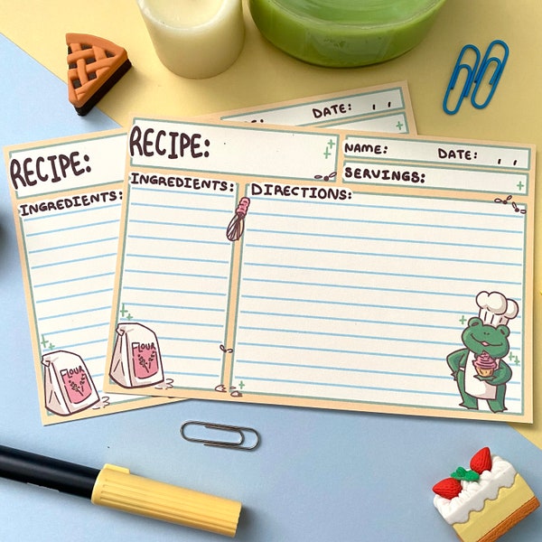 Cute Recipe Cards - Etsy