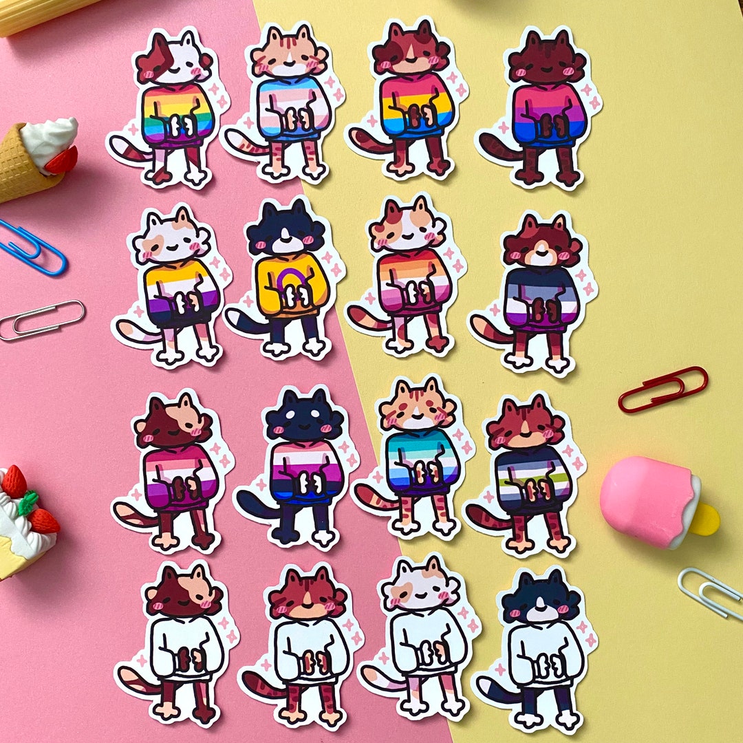 Pride Cat Stickers I Pick a Flag I Glossy I DIY I Water Proof I ...
