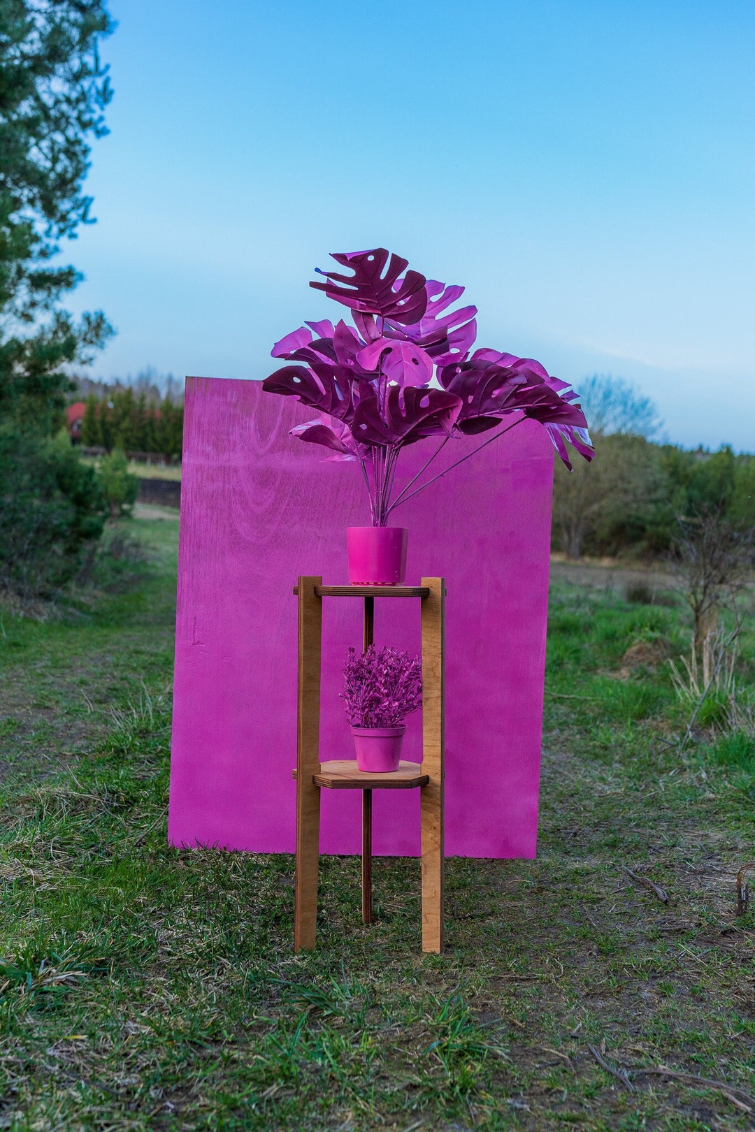 Hexagonal Plant Stand, Two Shelves, 25x60cm Modular - Etsy